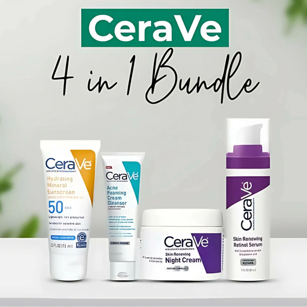 Cerave 4 In 1 Skincare Kit Night Cream, Sunblock, Cleanser & Serum, fo ...